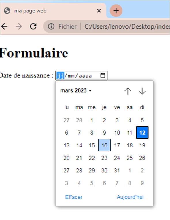 ajouter des inputs avancés dans un formulaire HTML - TutoForYou
